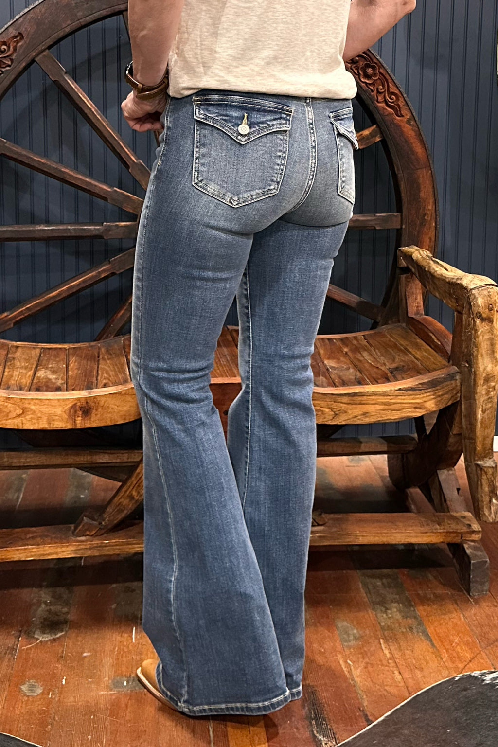 Double Button Flare Judy Blue | GALLOP 'N GLITZ – Gallop 'n Glitz